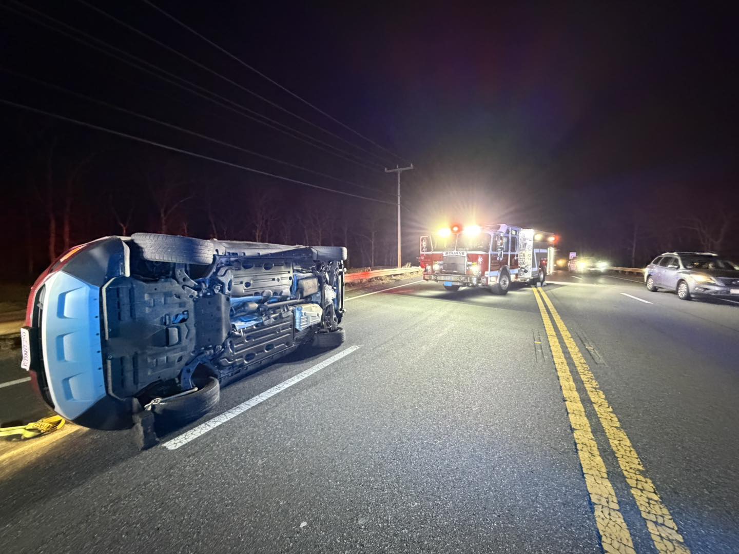 Rollover crash blocks lanes on Scenic Highway in Bourne - CapeCod.com